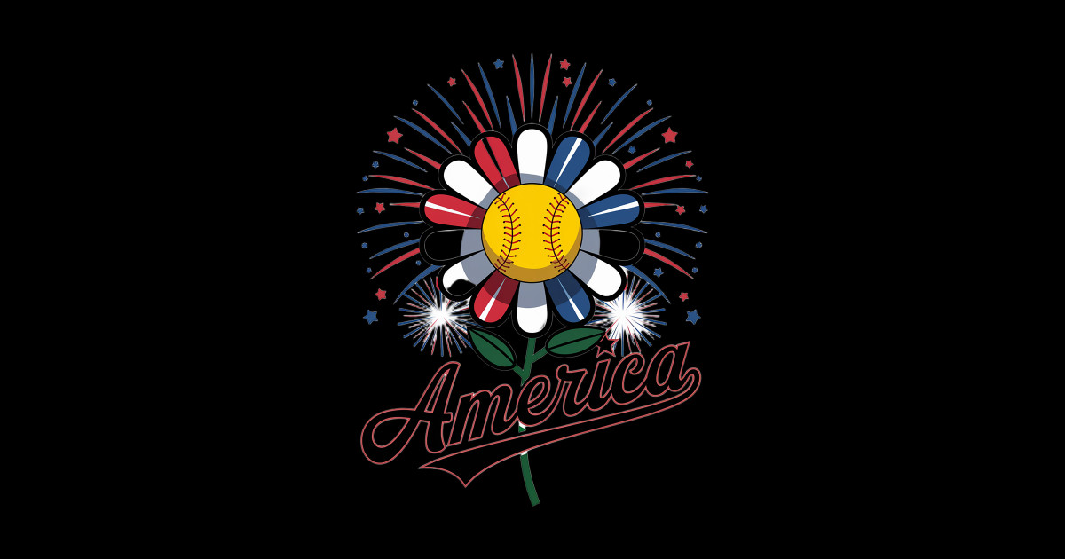 America Fireworks Flower Softball Independence Day July 4th - America ...