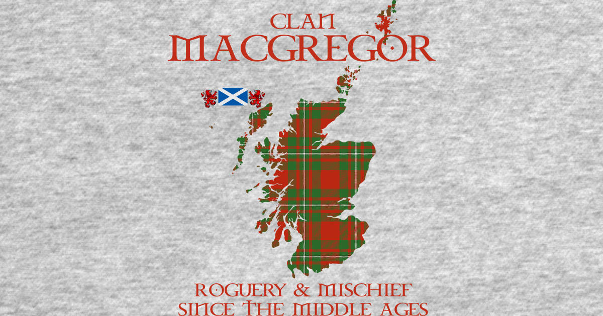 Clan MacGregor tartan Scotland map Saltire flag and lion rampant ...