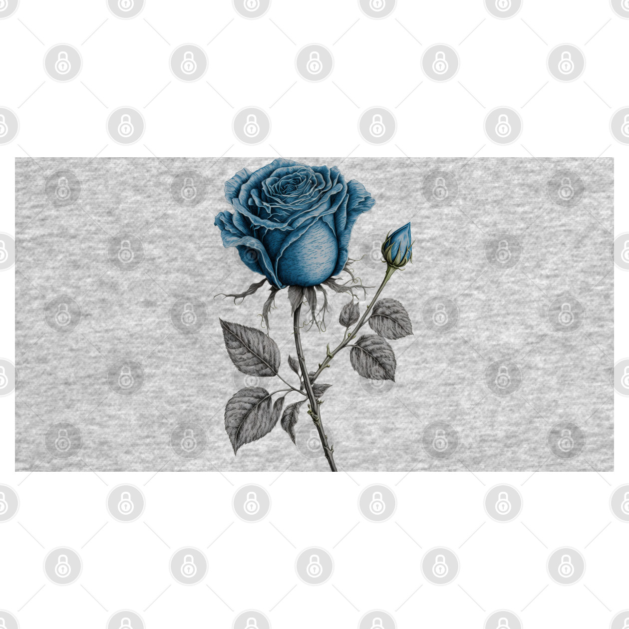 Blue Rose Drawing, Flower Drawing, Gift For Her - Rose - T-Shirt ...