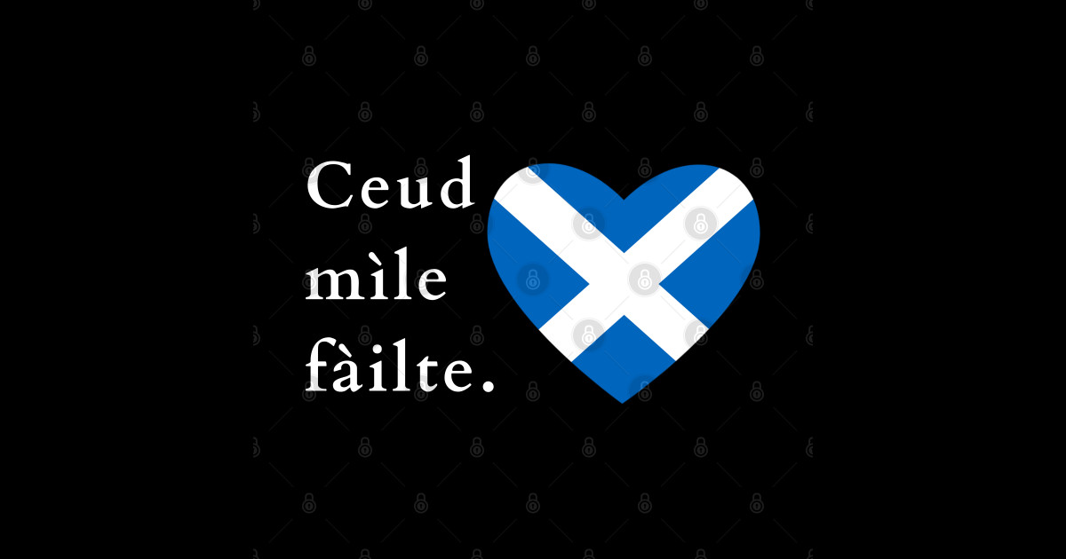 Ceud mìle fàilte Scottish Gaelic Saltire - Ceud Mile Failte - Tapestry ...