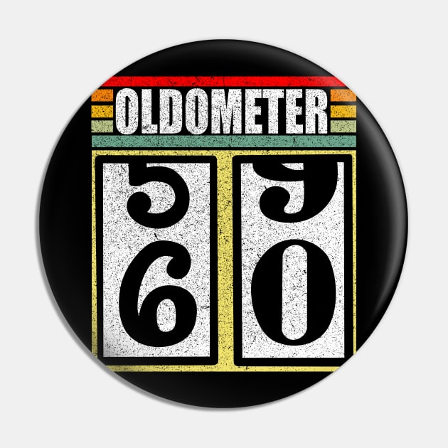 Oldometer Retro Milestone Birthday - Birthday - Pin | TeePublic