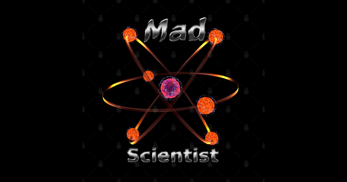Atomic Mad Scientist - Geek - Sticker | TeePublic