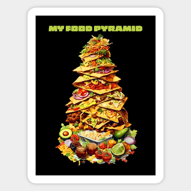 MY FOOD PYRAMID - TACOS - Taco - Sticker | TeePublic