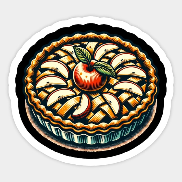 Apple Pie Vintage Slice Kawaii Since Sweet - Apple Pie - Sticker ...