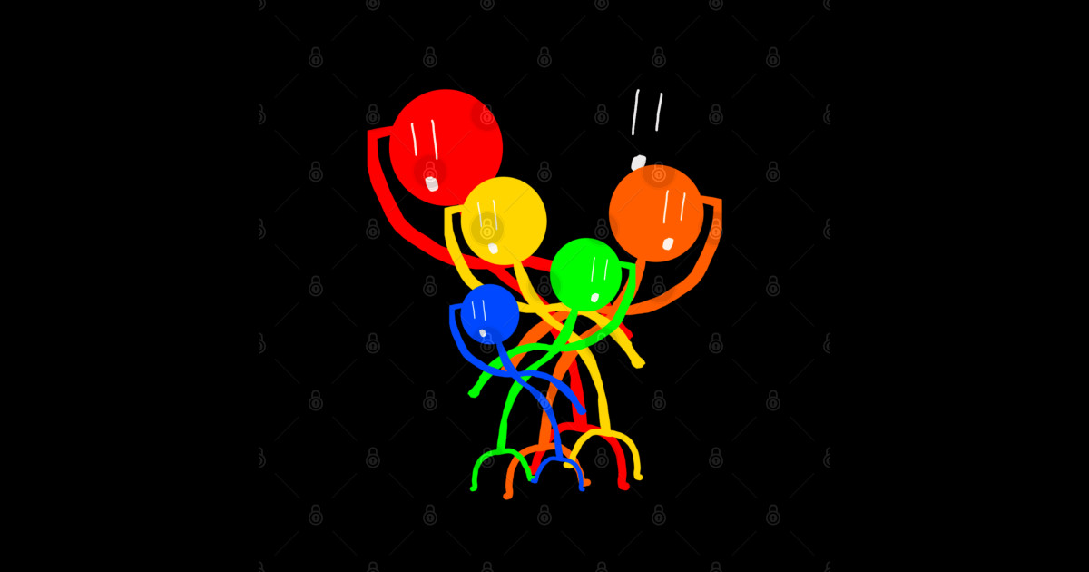 Rainbow Stickmen - Stickman - Sticker | TeePublic