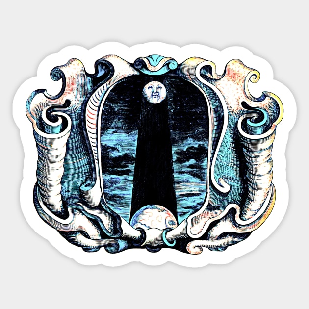 A Lunar Eclipse - Lunar Eclipse Earth Moon Shadow Clouds - Sticker ...