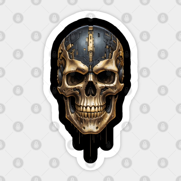 Cool Cyborg Skull Futuristic Design - Cyborg - Sticker | TeePublic