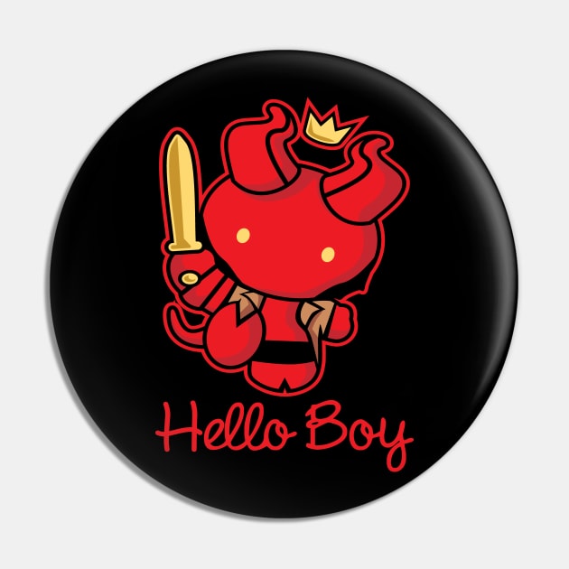 Hello Boy - Hellboy - Pin | TeePublic