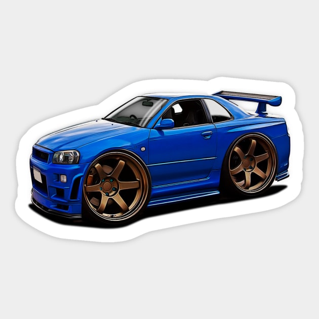 Skyline R34 - Skyline - Sticker | TeePublic