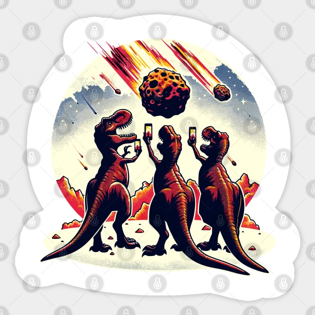 Dinosaur T-Rex Selfie Novelty Funny Dinosaur - Dinosaur - Sticker ...