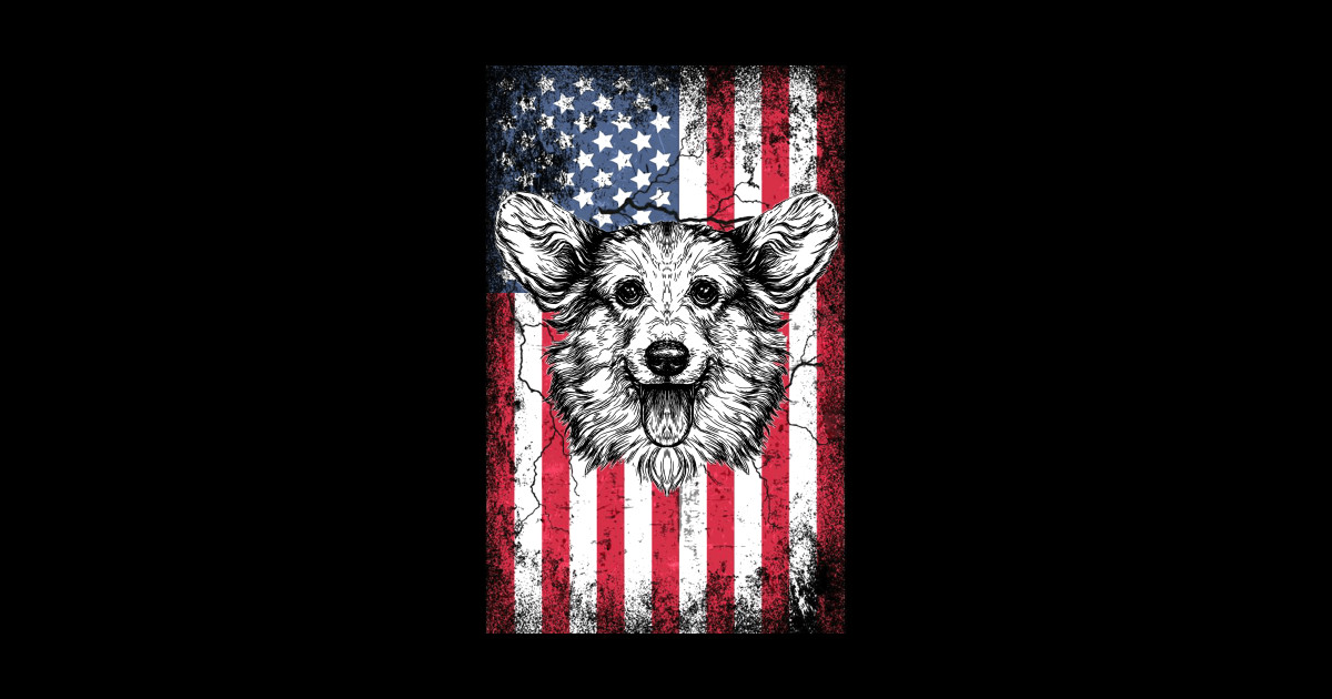 Patriotic Corgi American Flag - Corgi American Flag - Sticker | TeePublic