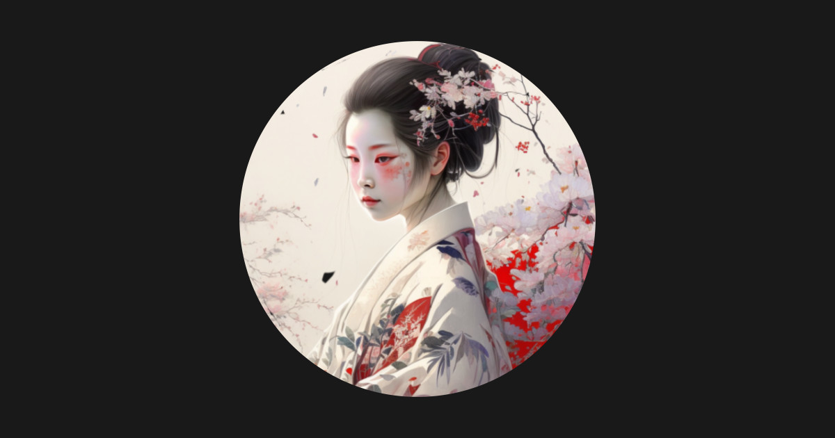 Aesthetic Japanese Art Geisha With Rose - Aesthetic Japanese Art Geisha ...