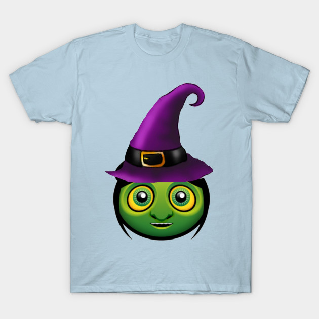 Green Wicked Witch Emoji Halloween Emoticon - Witch Emoticon - T-Shirt ...