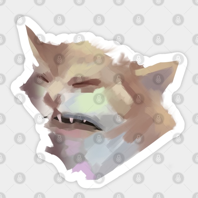 Cringing cat meme - Cats - Sticker | TeePublic