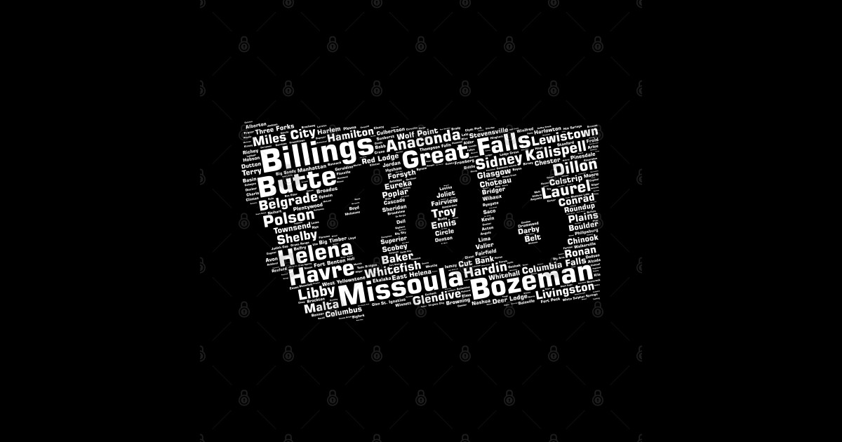 Montana Cities 406 Area Code - Montana - Sticker | TeePublic
