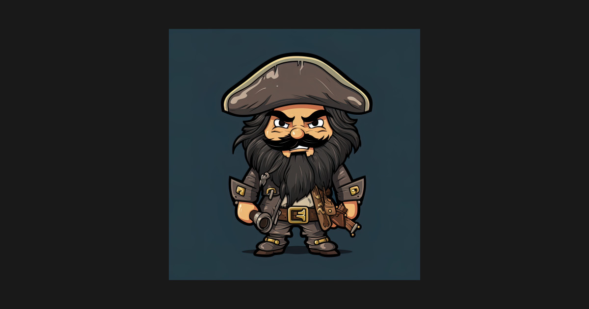 Blackbeard - Art Nouveau - T-Shirt | TeePublic