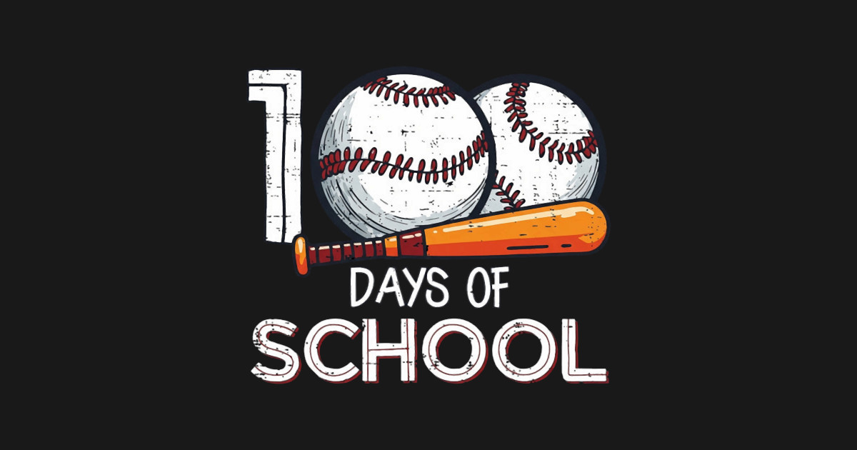 100 Days Of School Baseball 100th Day Sports - Baseball - T-Shirt ...