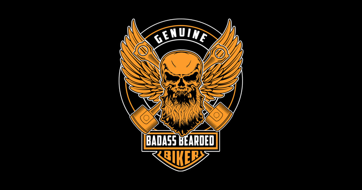 genuine badass bearded biker - Genuine Badass Bearded Biker - Sticker ...