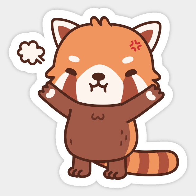 Angry But Cute Red Panda - Cute Red Panda - Sticker | TeePublic