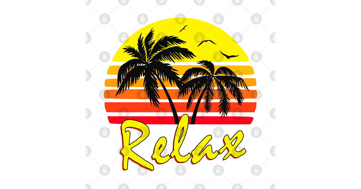 Relax Retro Sunset - Relax - T-Shirt | TeePublic