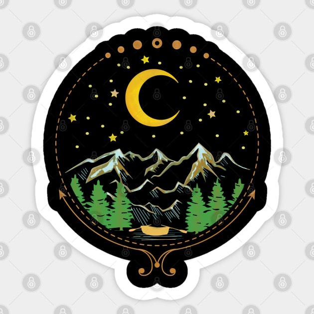 Starry Night Sky - Nature Lover Illustration - Sticker | TeePublic