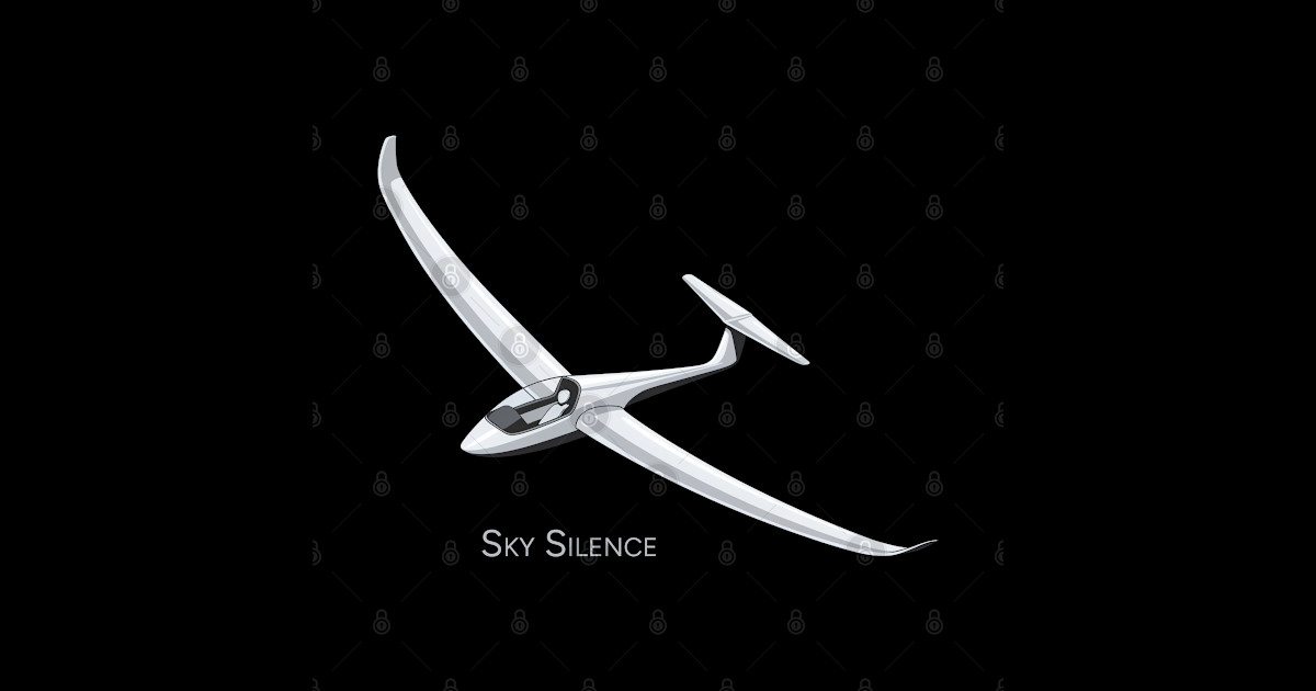 Sky Silence Glider Pilot, Soaring High Glider Plane Pilot Sailplane ...