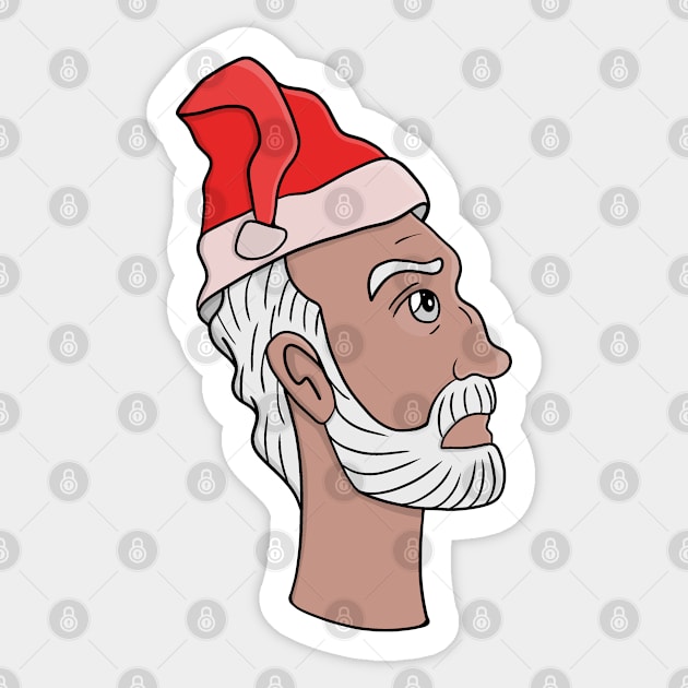 Santa Claus looking up - Santa Claus Christmas Holiday - Sticker ...