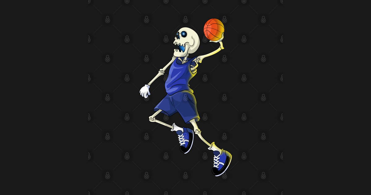 Urban Skeleton Retro Slam Dunk Basketball - Funny Basketball - T-Shirt ...