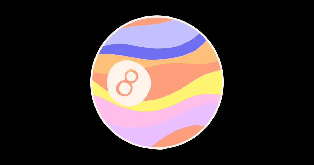 Groovy 8 Ball - 8 Ball - Sticker | TeePublic