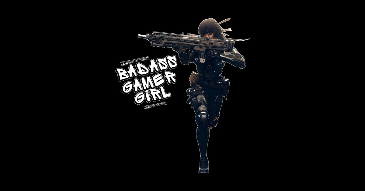 Cyberpunk Badass Gamer Sniper Girl - Digital Artwork - Posters and Art ...