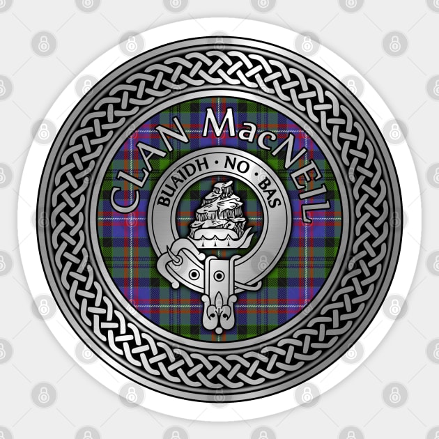 Clan MacNeil Crest & Tartan Knot - Macneil - Sticker | TeePublic