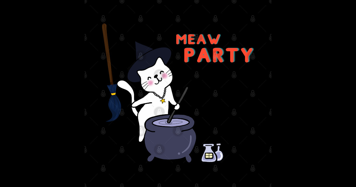 Meaw party! - Cat - Sticker | TeePublic