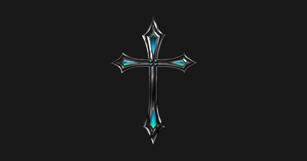 Silver and Blue Cross Clothing (any colour) - Goth - T-Shirt | TeePublic