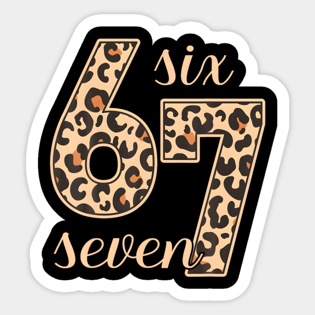 Six Seven 6-7 Number Leopard Gen Z Gen Alpha - Gen Z Fashion - Sticker ...
