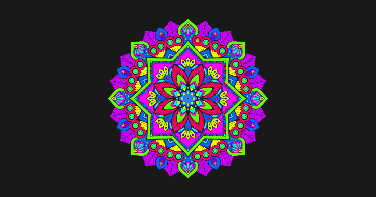 Bright Colorful Mandala Art - Mandala Design - T-Shirt | TeePublic