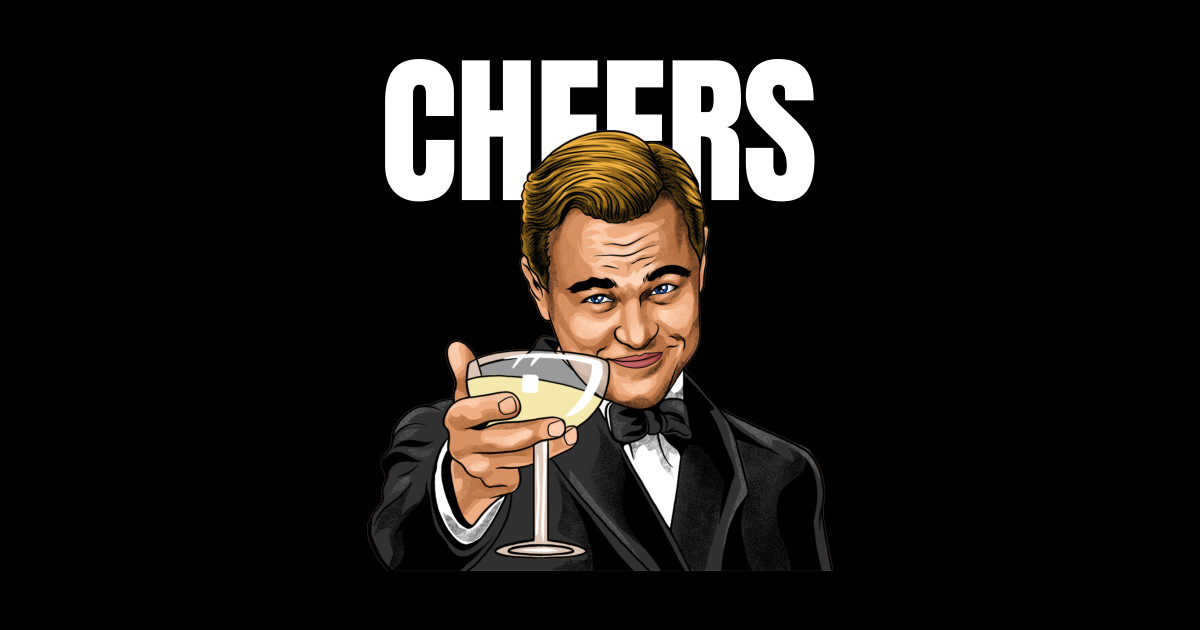 Leonardo Cheers Meme - Leonardo Cheers Meme - Sticker | TeePublic