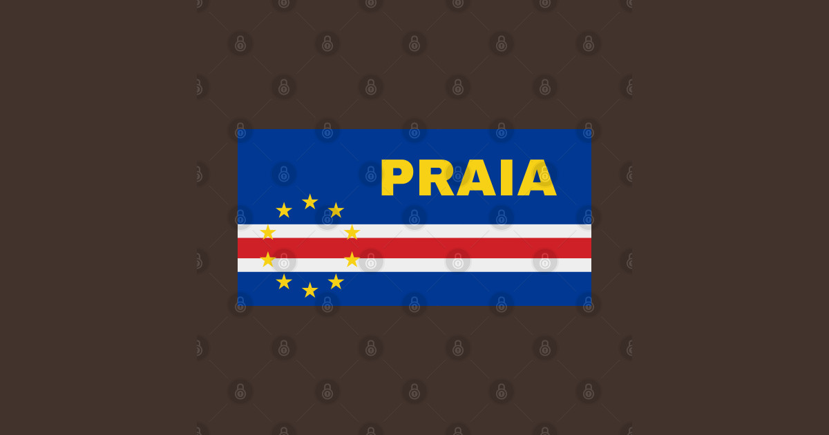 Praia in Cabo Verde Flag Design - Cape Verde - T-Shirt | TeePublic