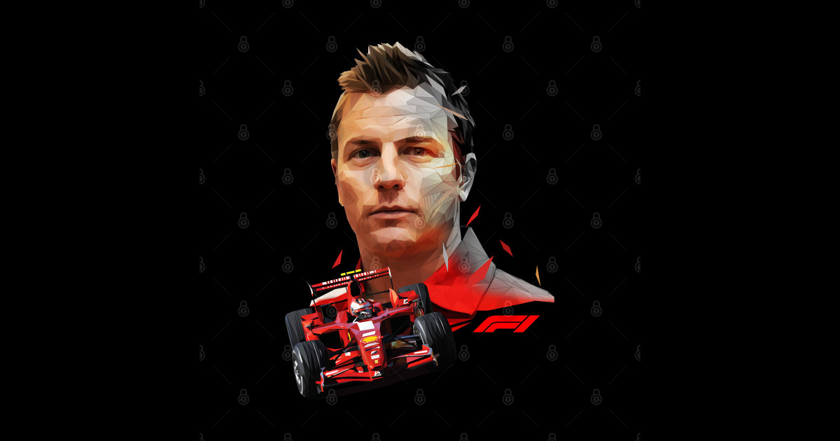 Kimi Raikkonen low poly II - Raikkonen - Sticker | TeePublic