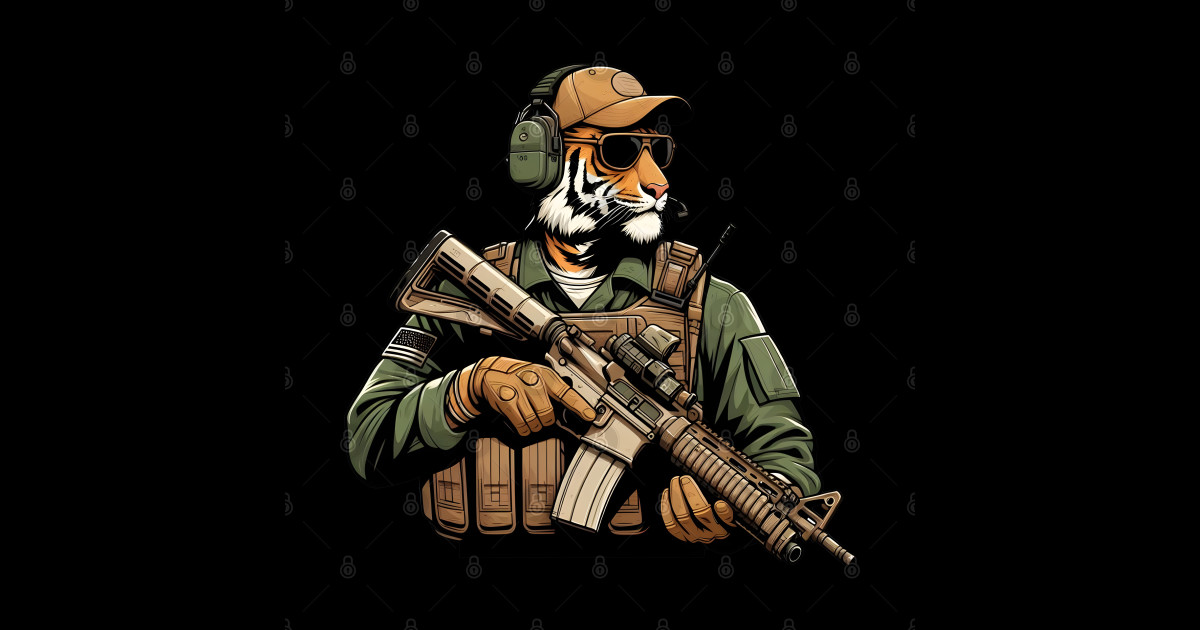 Tactical Tiger - Tiger - Sticker | TeePublic