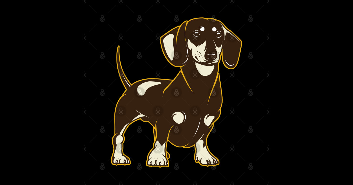 Dashing Dachshund Dog Art - Dachshund - Sticker | TeePublic
