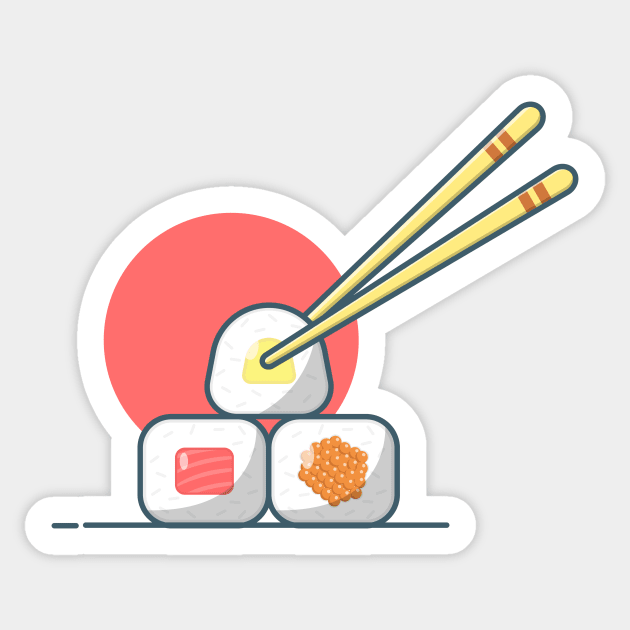 3 Sushi Roll - Sushi - Sticker | TeePublic