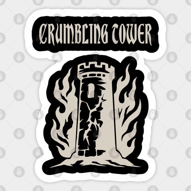 Crumbling Tower – Minimalist Medieval Line Art - Castlecore - Sticker ...