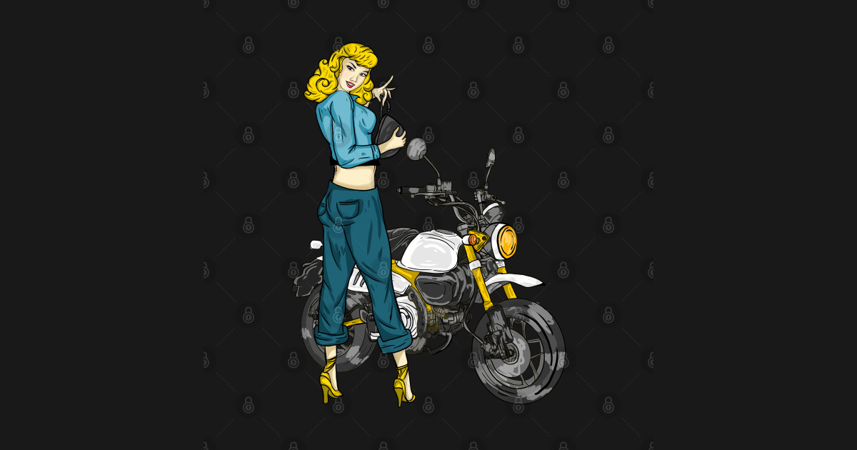 Honda Monkey Pin Up Girl - Honda Monkey - T-Shirt | TeePublic