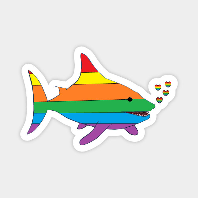 Rainbow Shark - Shark - Magnet | TeePublic