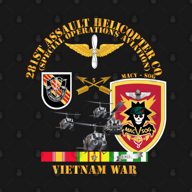 281st ahc mac v sog w svc - 281st Ahc Mac V Sog W Svc - T-Shirt | TeePublic