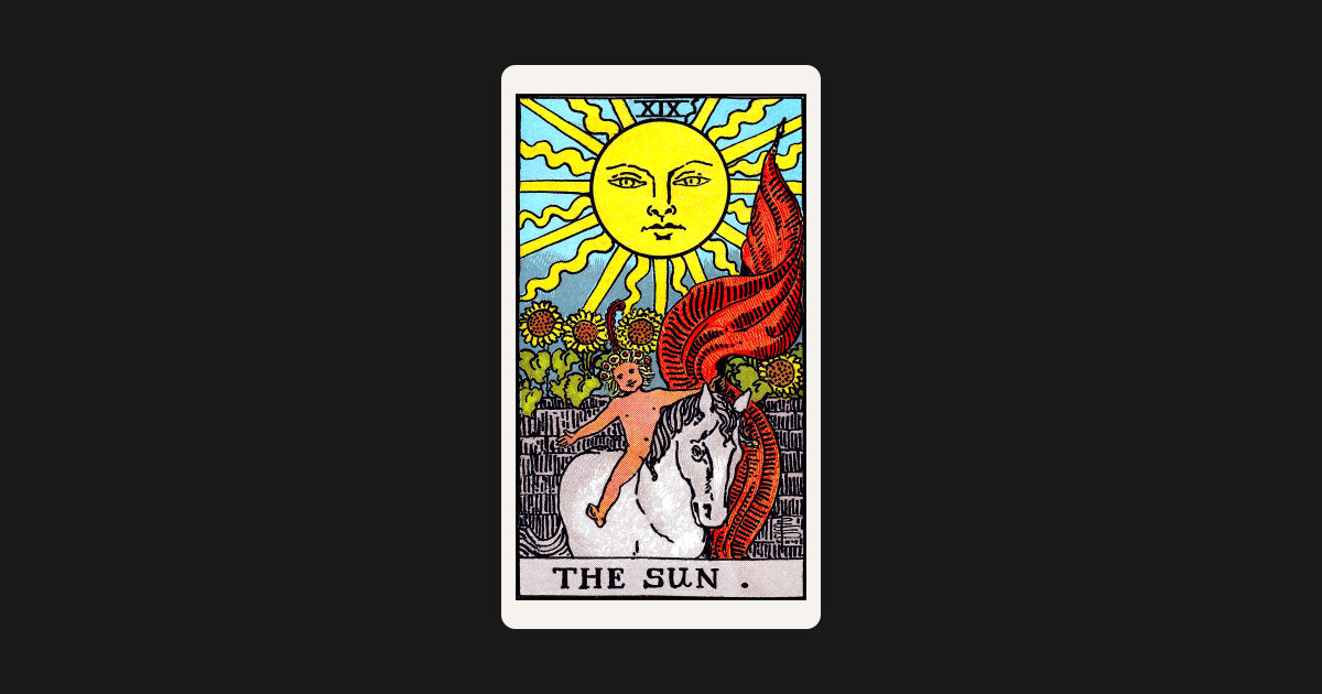Card #19 - The Sun - Rider Waite Smith Tarot - Hand Painted - T-Shirt ...