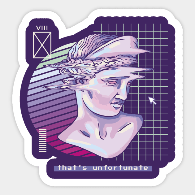 Vaporwave Glitch - Glitch - Sticker | TeePublic