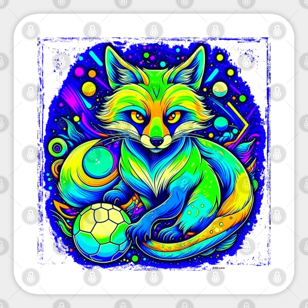 Foxie Fox Portrait - An Explosion of Colours - Fox Lover - Sticker ...
