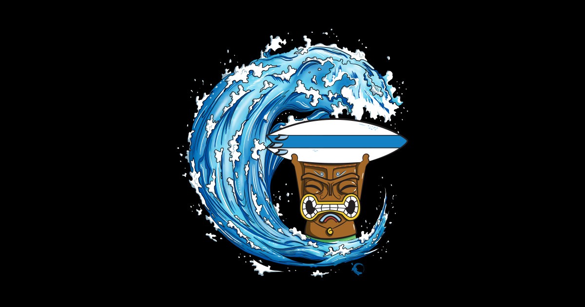 Tiki Wave Surf - Wave - Sticker | TeePublic
