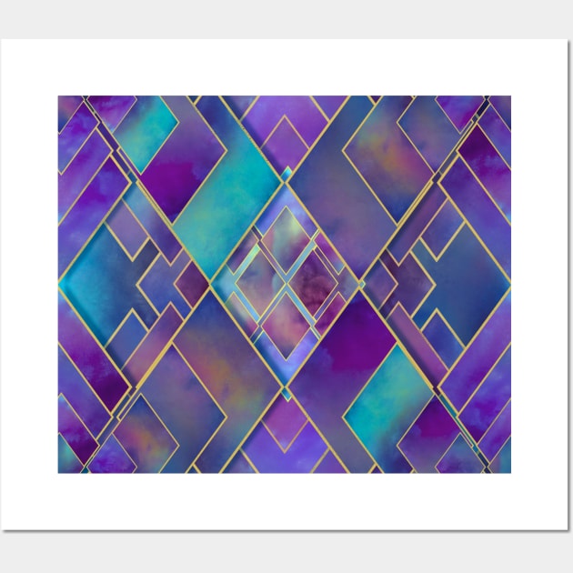 Purple Futuristic Diamond Pattern - Futuristic - Posters and Art Prints ...